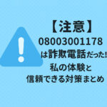 【注意】08003001178は詐欺電話だった！？私の体験と信頼できる対策まとめ | おやつxお出かけ情報局